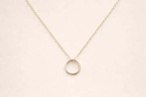 SHEENA MARSHALL JEWELRY Sol Circle Pendant Necklace - 14k Gold Fill - 18-20"